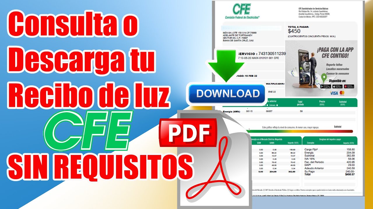Consultar y Descargar Recibo de Luz CFE